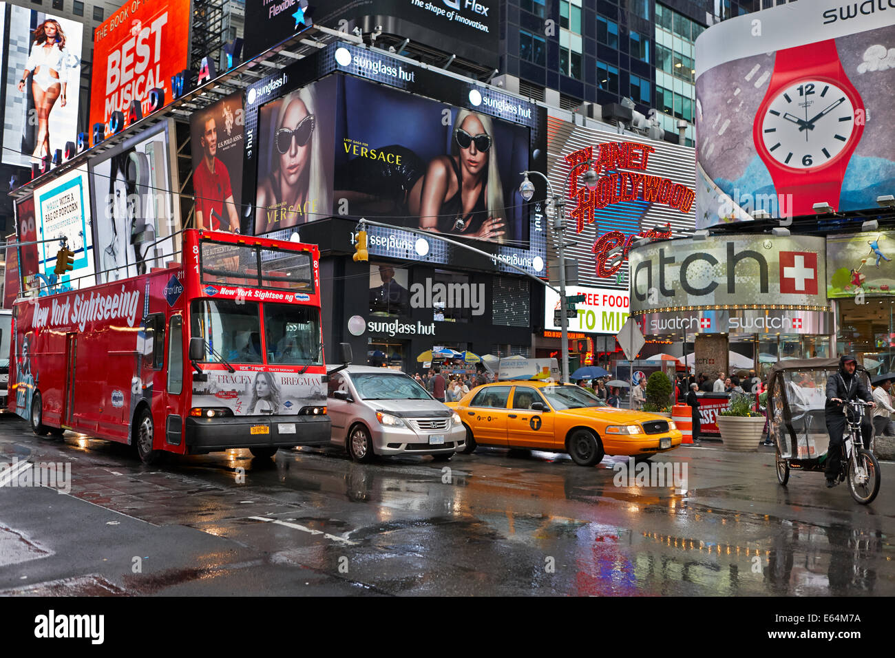 Colourful billboards on buildings at Times Square, New York City, USA ...