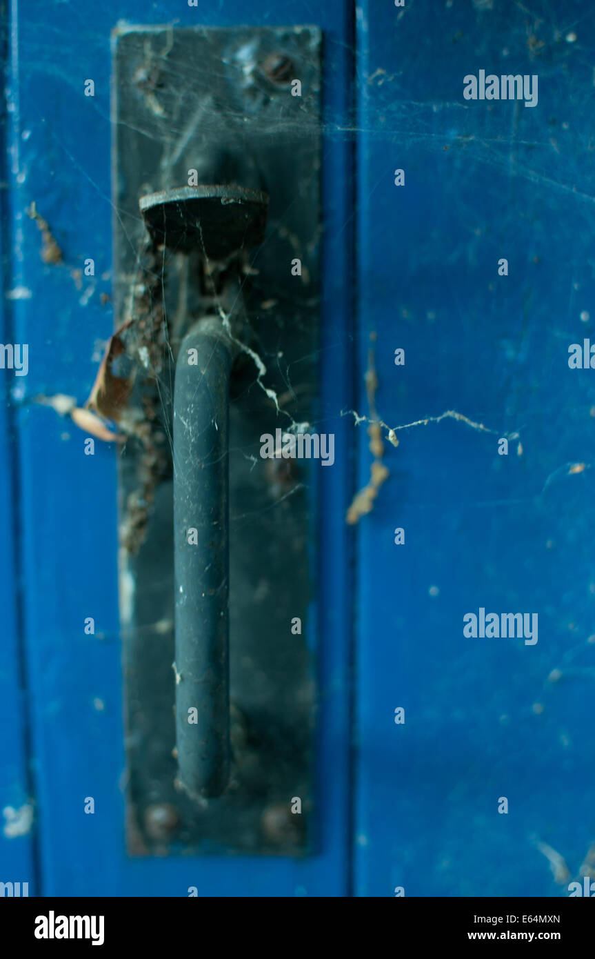 door handle with spider web Stock Photo - Alamy