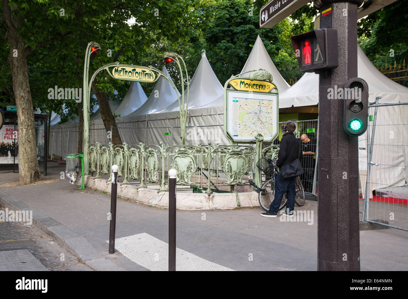 Monceau underground station entrance in Paris, France Stock Photo - Alamy