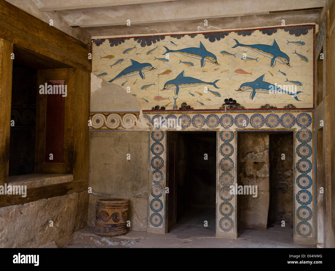Minoan art wall painting fresco ancient greece greek hi-res stock ...