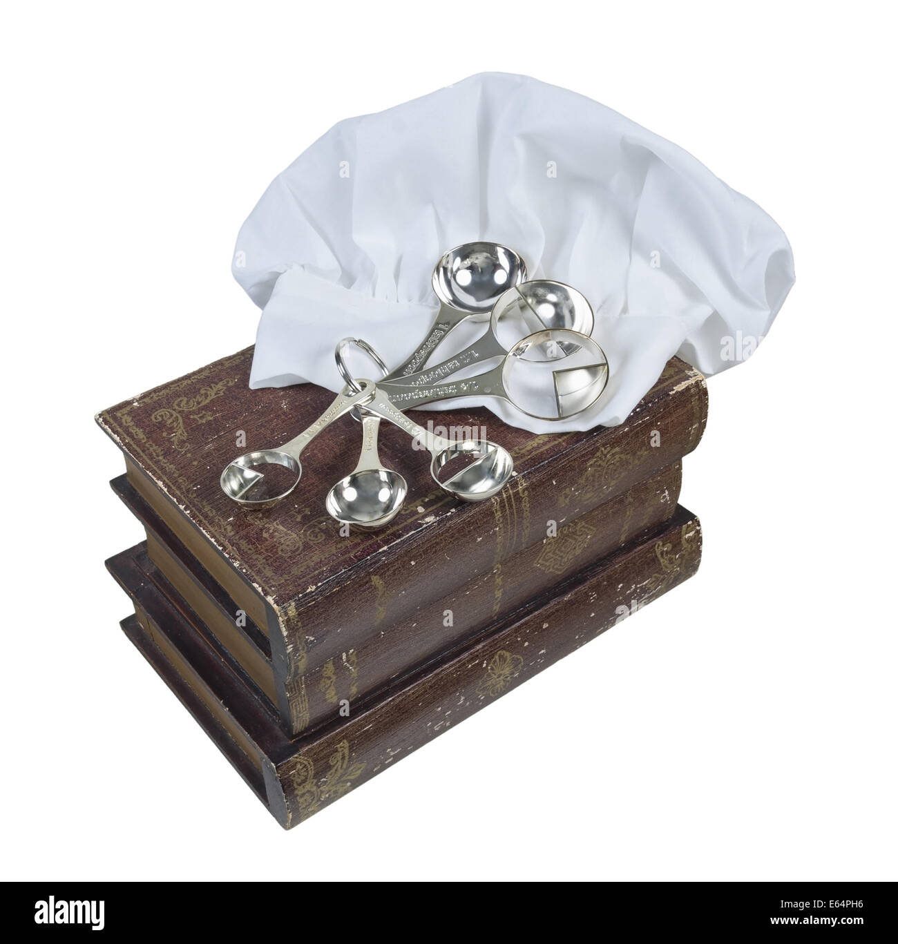 Stack of Cook books with Toque and Measuring Spoons - path included ...