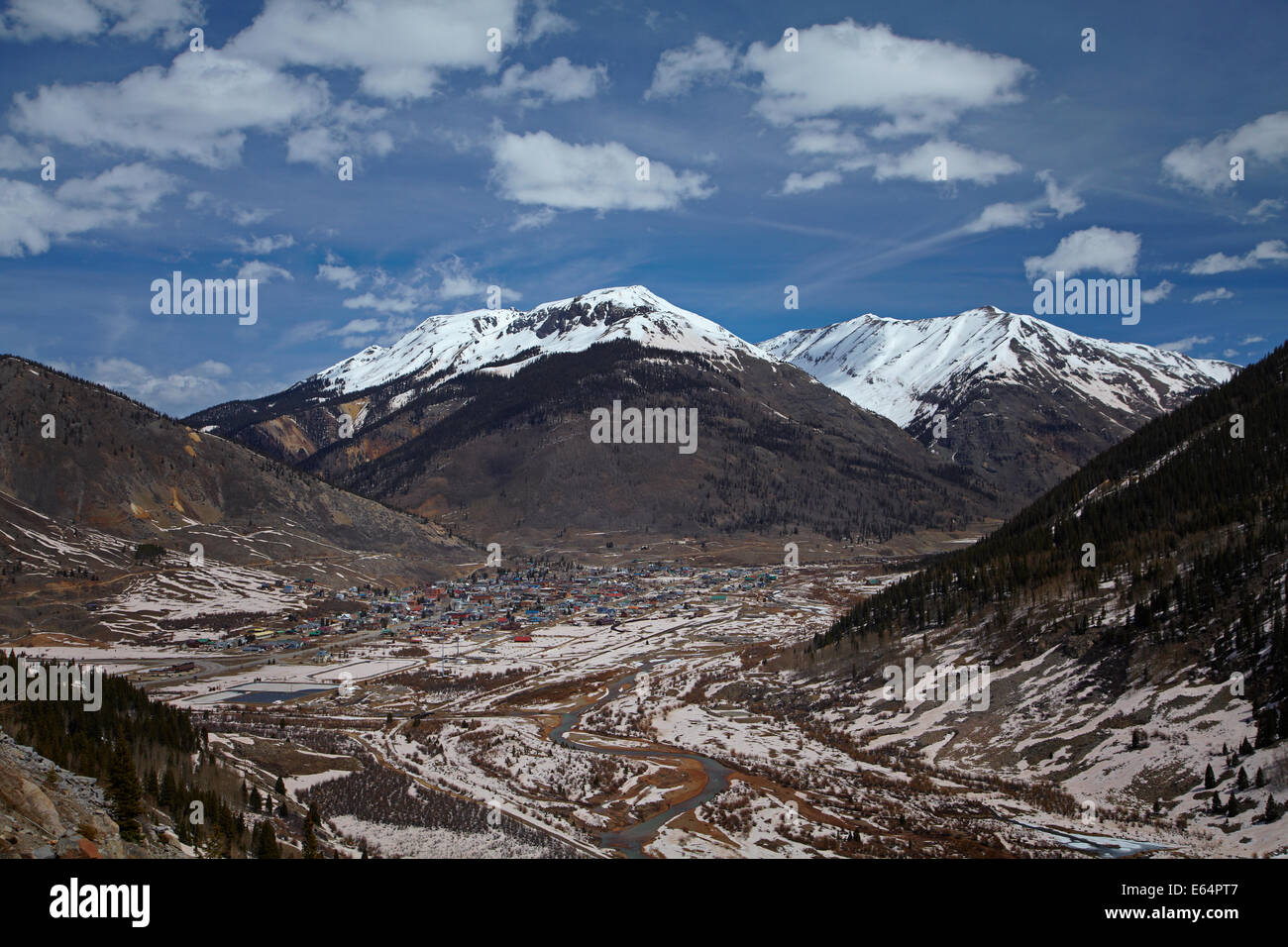 Snowy mountains and town hi-res stock photography and images - Alamy