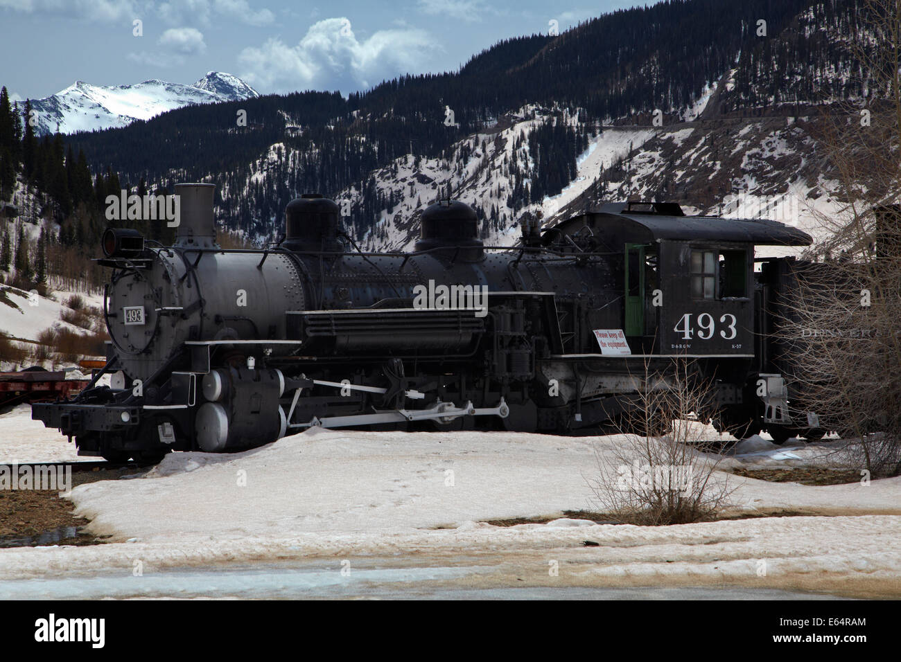 Old steam train historic mining town silverton altitude 9 hi-res stock ...