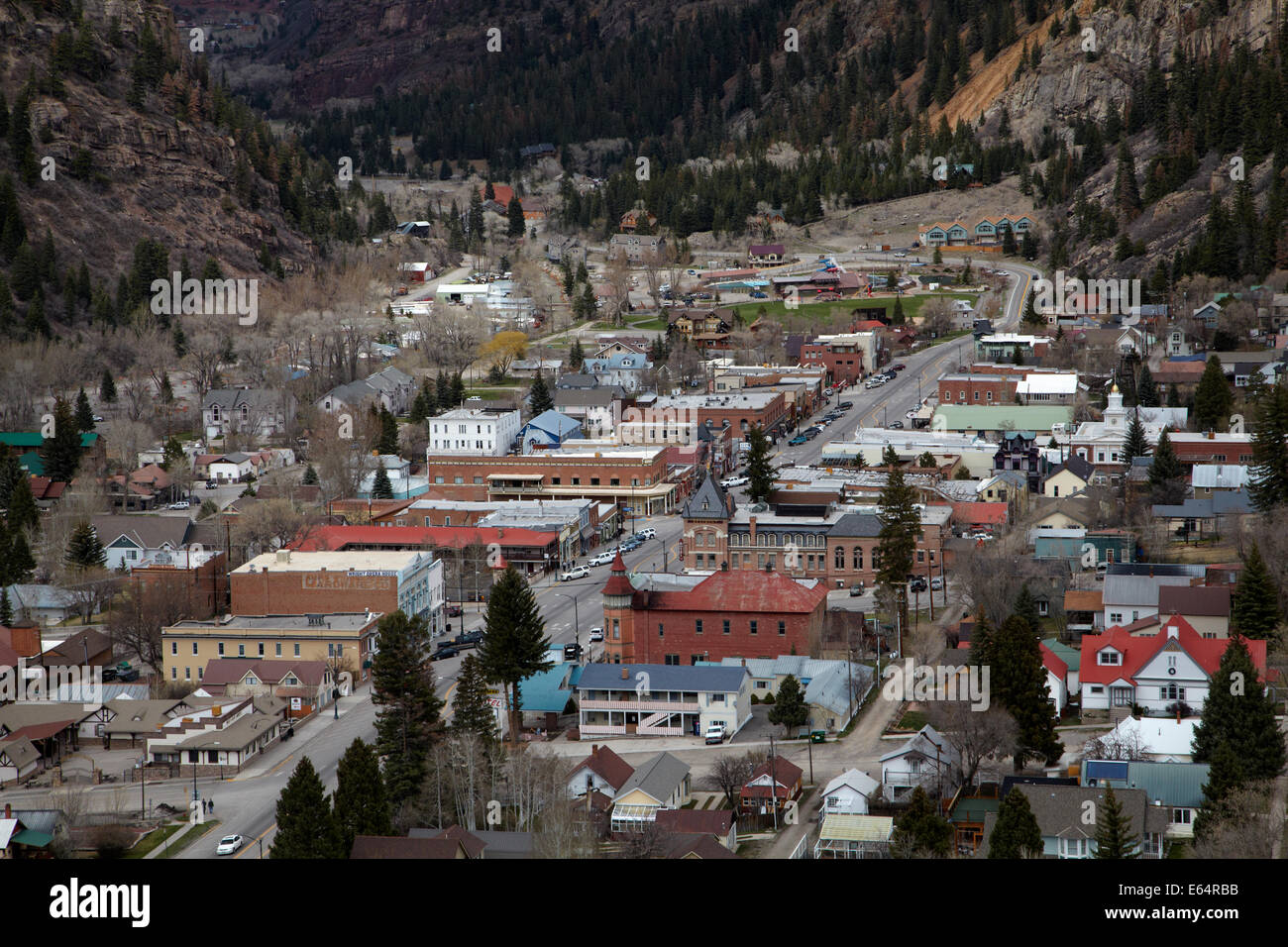 Historic mining town of Ouray, in the San Juan Mountains, Colorado, USA ...