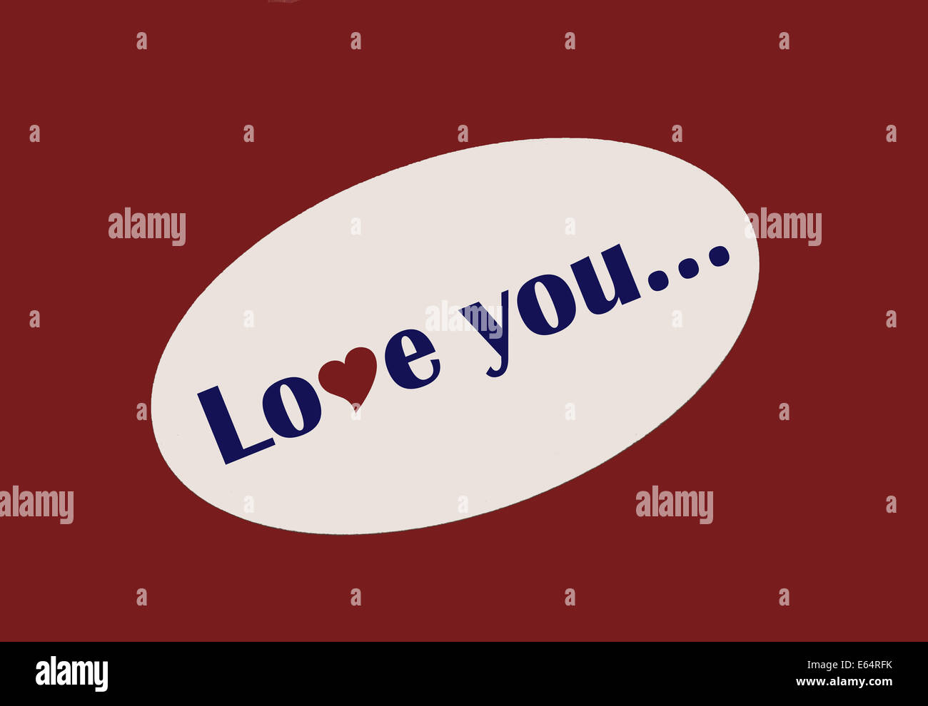 Love you sticker on red background Stock Photo - Alamy