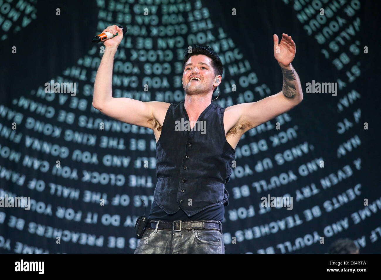Raleigh, North Carolina, USA. 13th Aug, 2014. Music artist THE SCRIPT ...