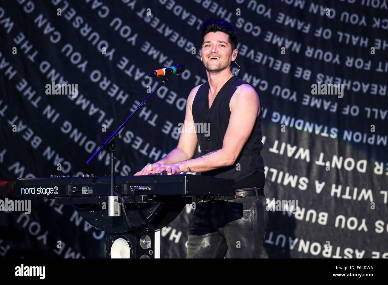 Raleigh, North Carolina, USA. 13th Aug, 2014. Music artist THE SCRIPT ...