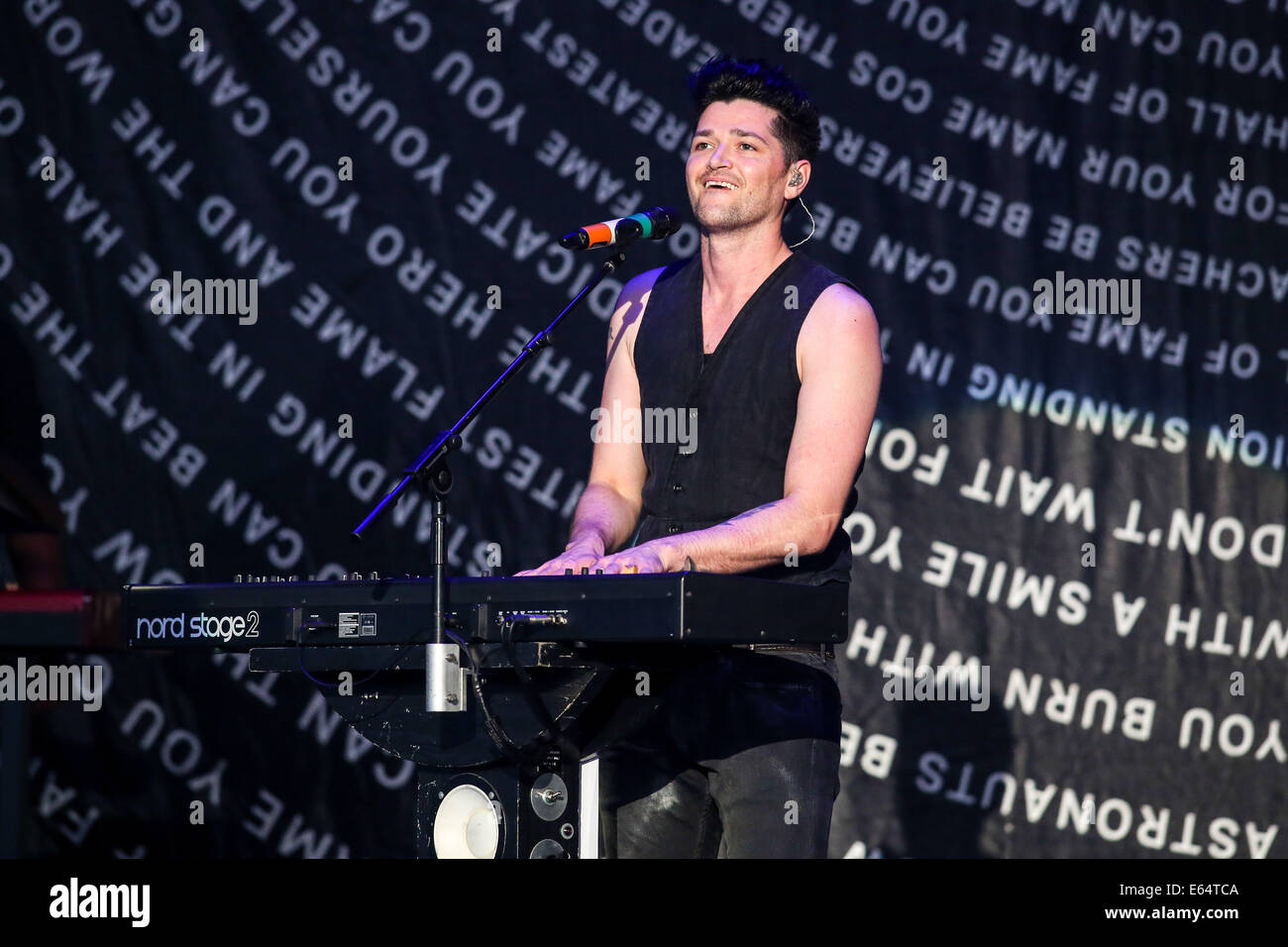 Raleigh, North Carolina, USA. 13th Aug, 2014. Music artist THE SCRIPT ...