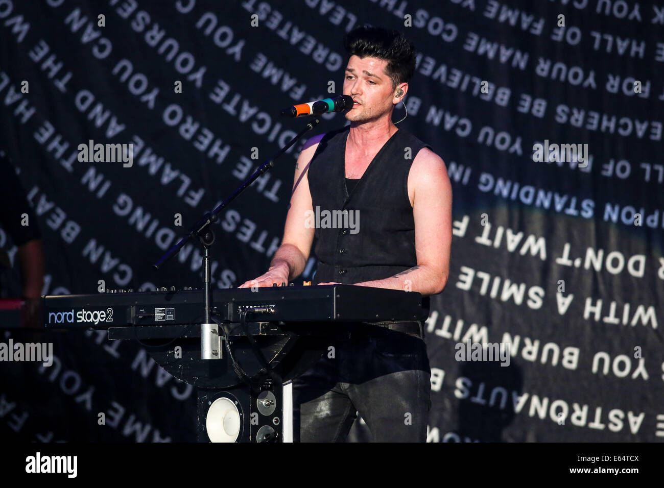 Raleigh, North Carolina, USA. 13th Aug, 2014. Music artist THE SCRIPT ...