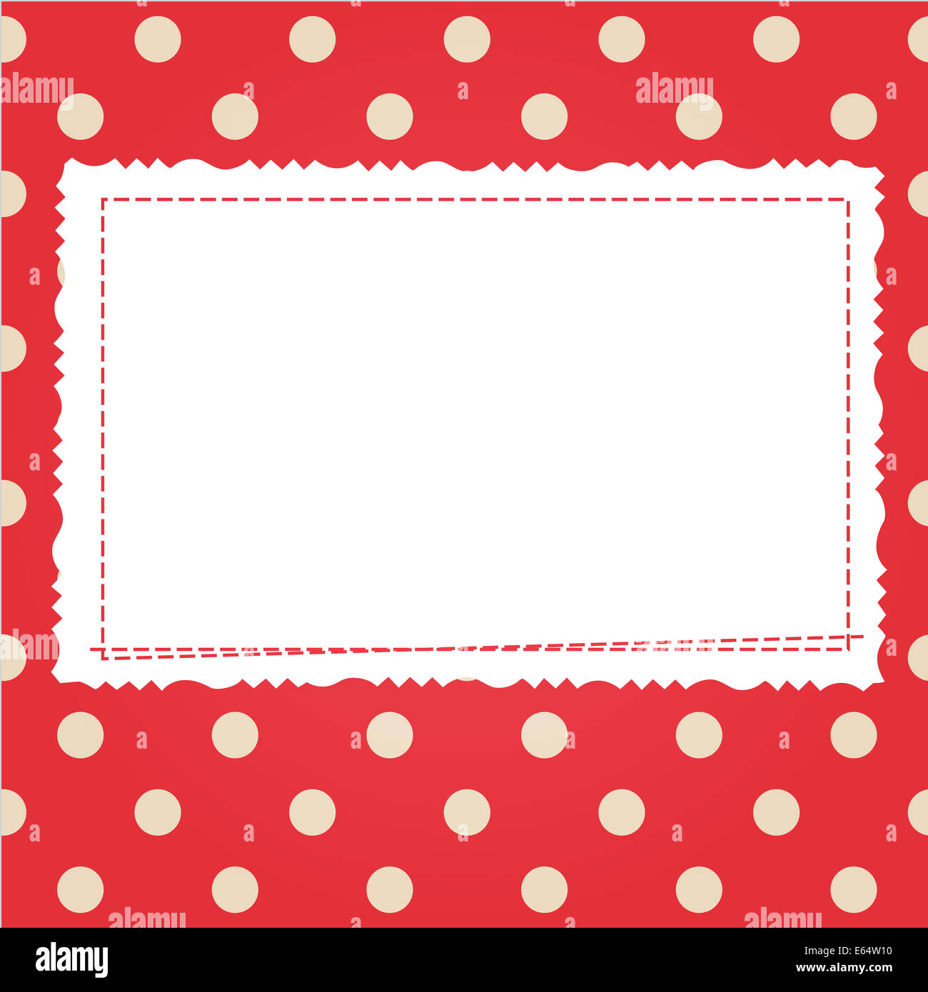 Scrap card with polka dot and frame Stock Photo - Alamy