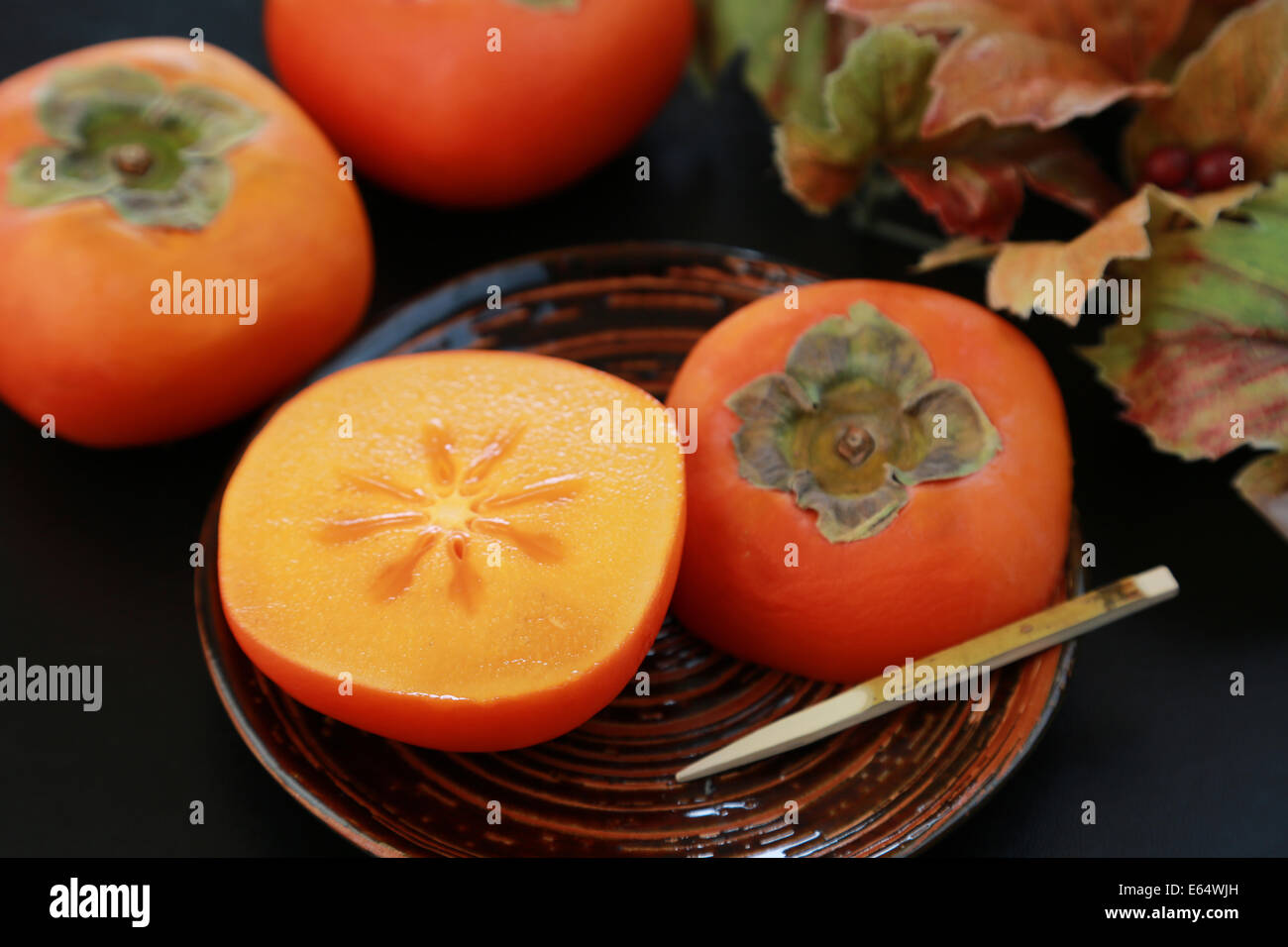 Hiratanenashi-gaki (Seedless persimmon Stock Photo - Alamy