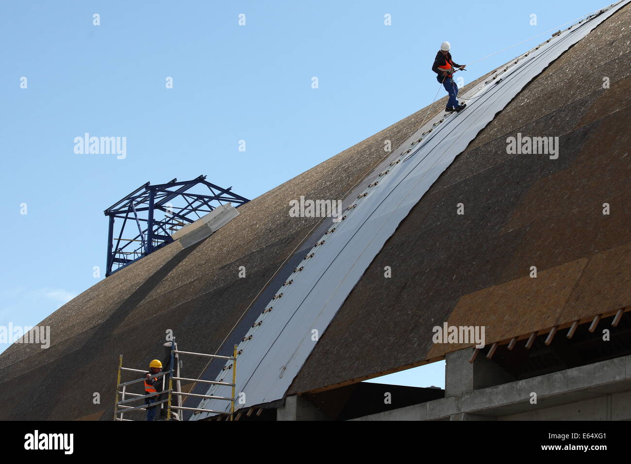 Gdynia, Poland 25th, June 2014 The construction site ground grain ...