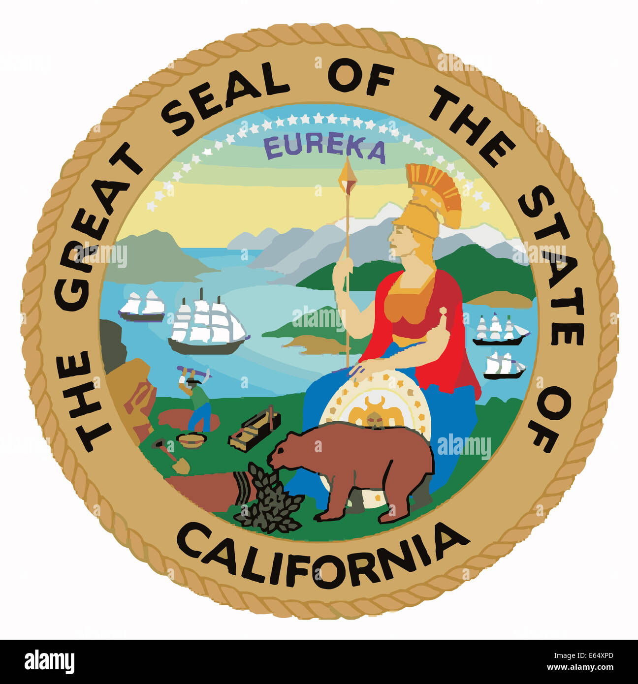 The seal of the state of California over a white background Stock Photo ...