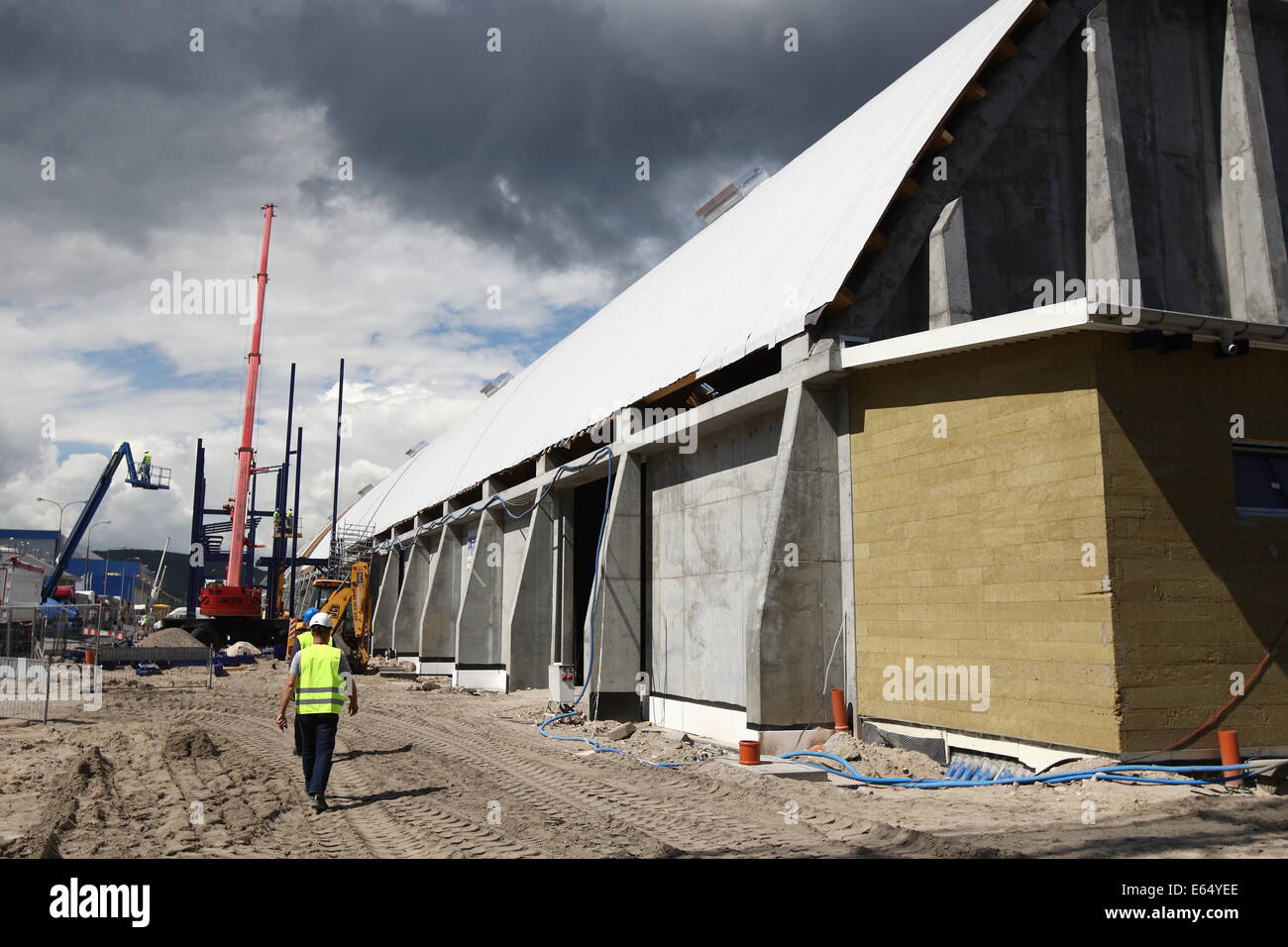Gdynia, Poland 25th, June 2014 The construction site ground grain ...