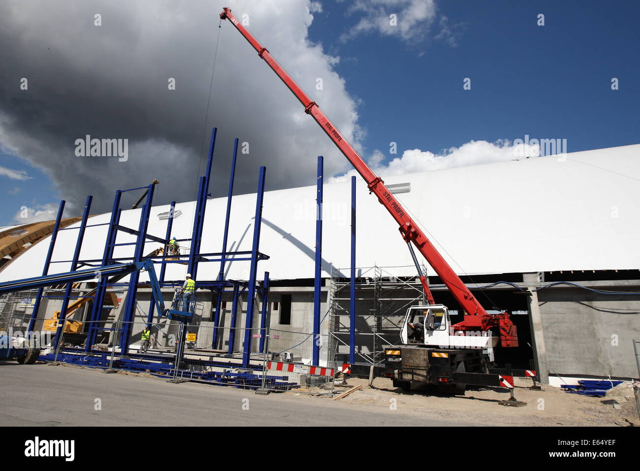 Gdynia, Poland 25th, June 2014 The construction site ground grain ...
