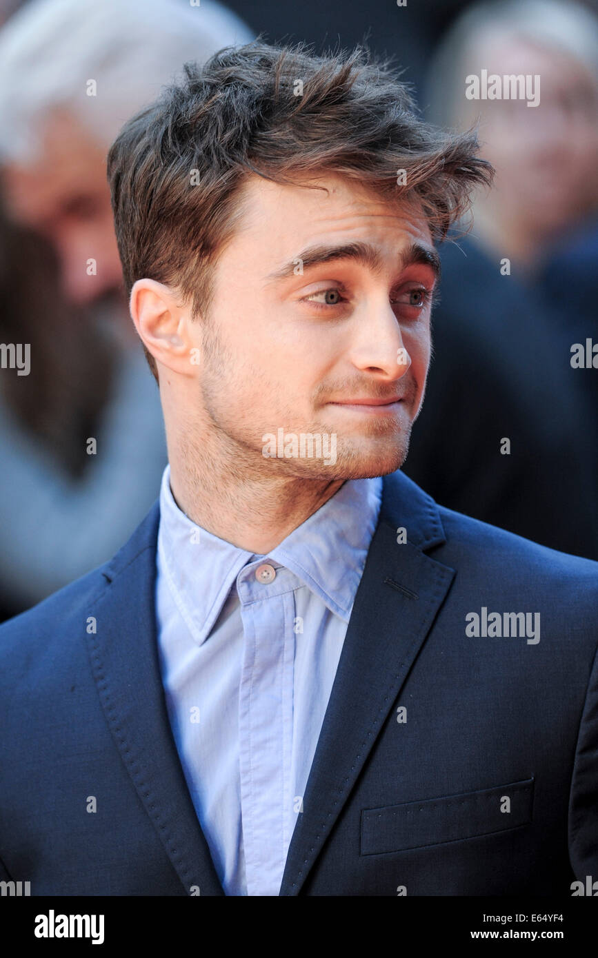 Actor Daniel Radcliffe attends the UK Premiere of WHAT IF on 12/08/2014 ...