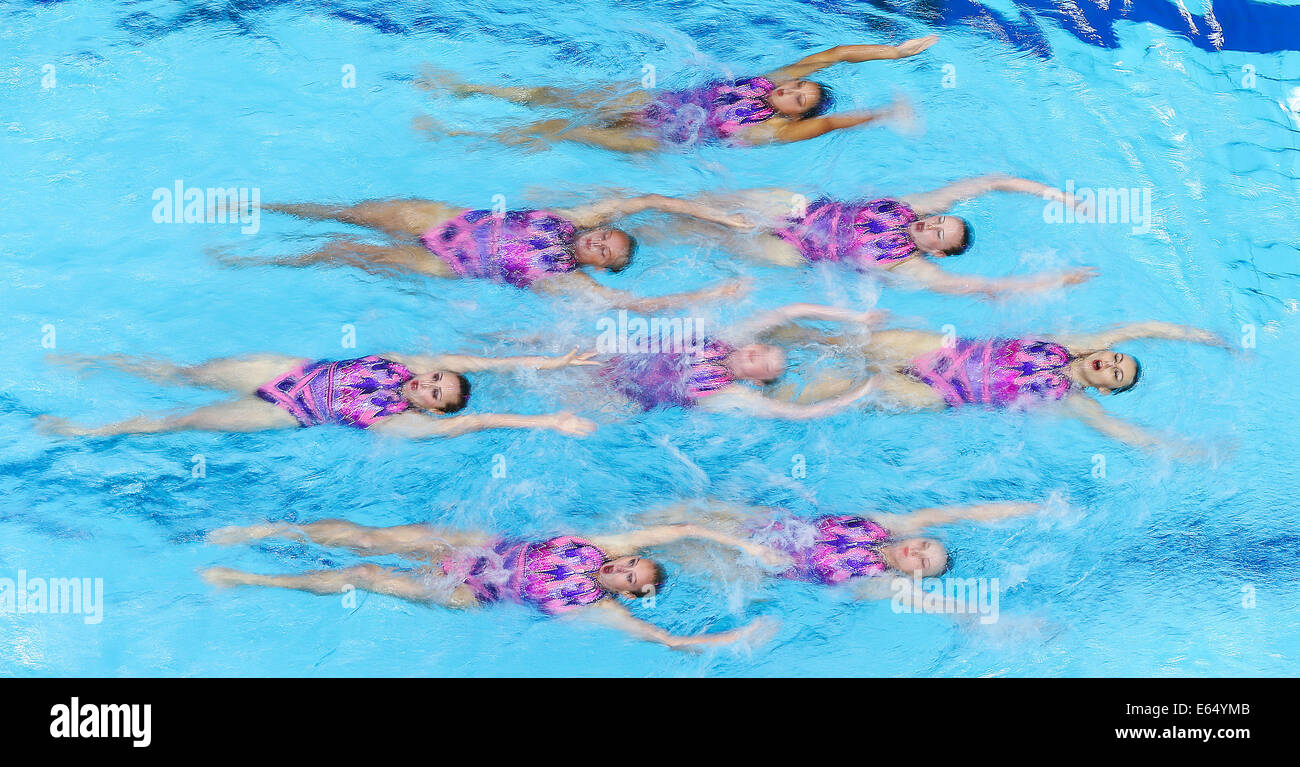 Berlin, Germany. 14th Aug, 2014. Members of Ukraine's team compete in ...