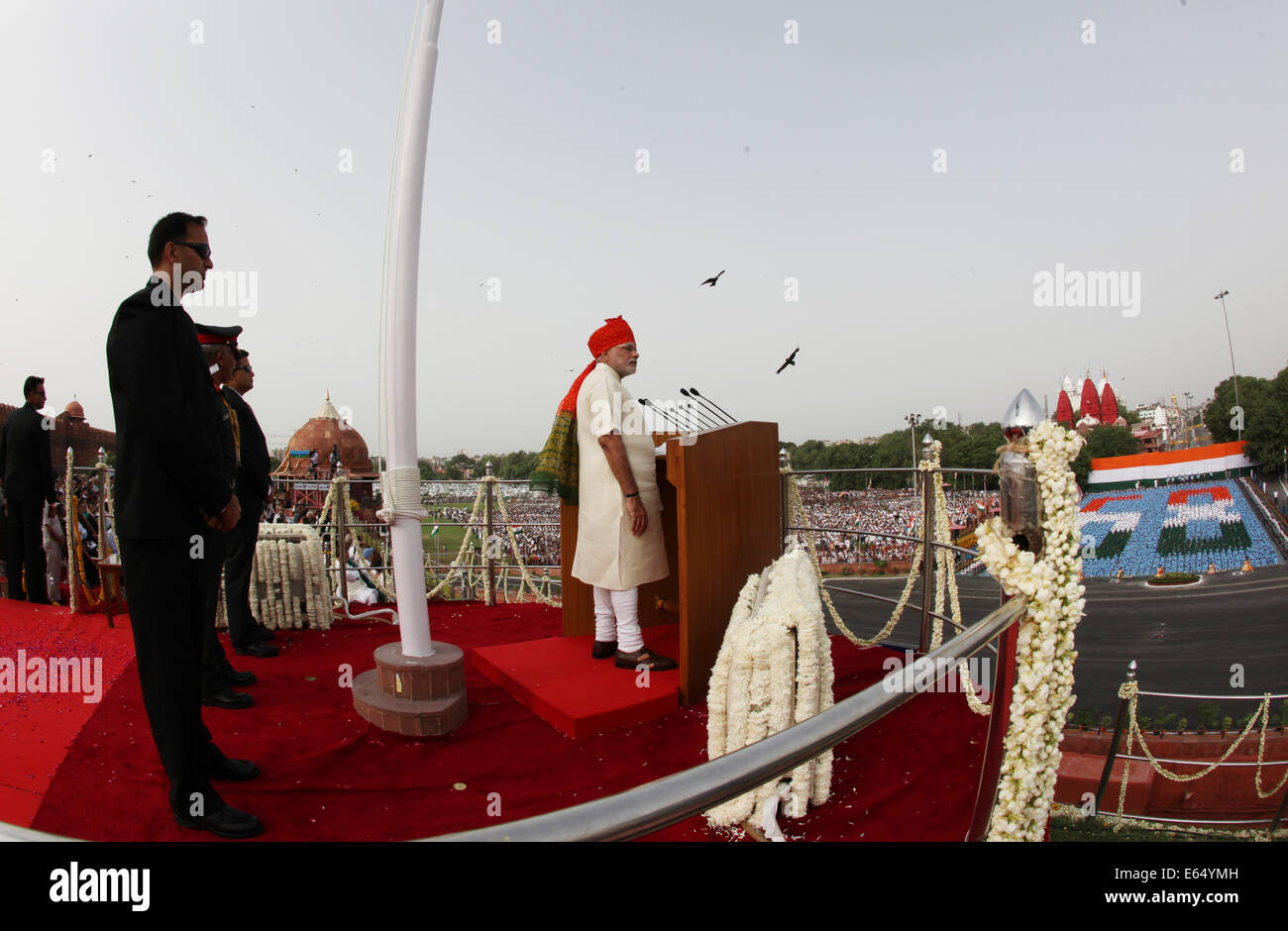 New Delhi, India. 15th Aug, 2014. Indian Prime Minister Narendra Modi ...