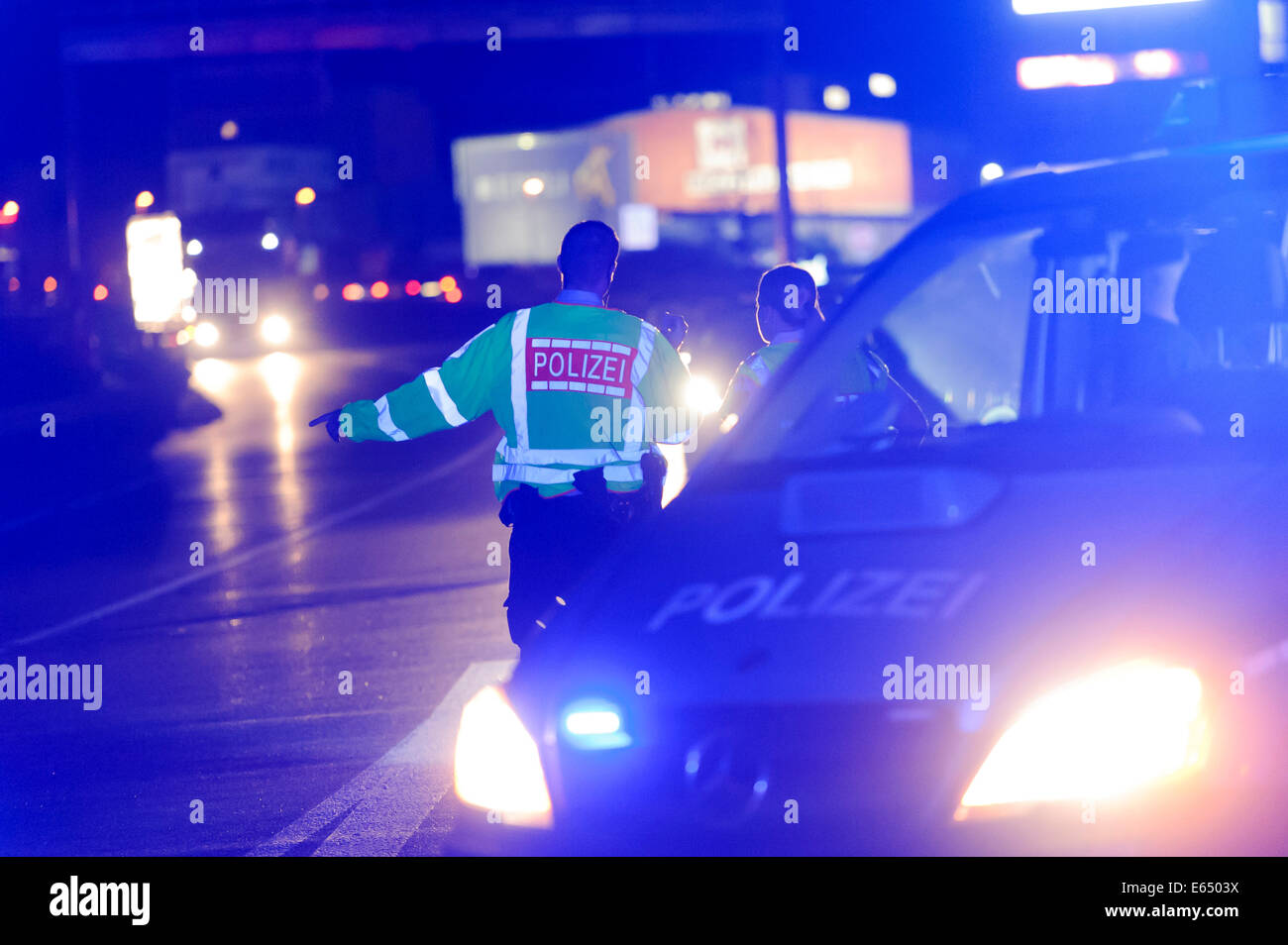 Vehicle blocking road hi-res stock photography and images - Alamy