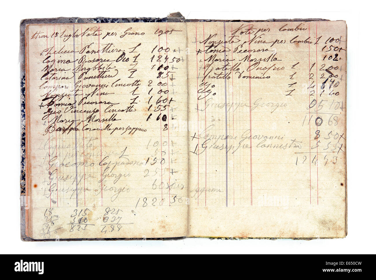 Historic debt register Stock Photo - Alamy