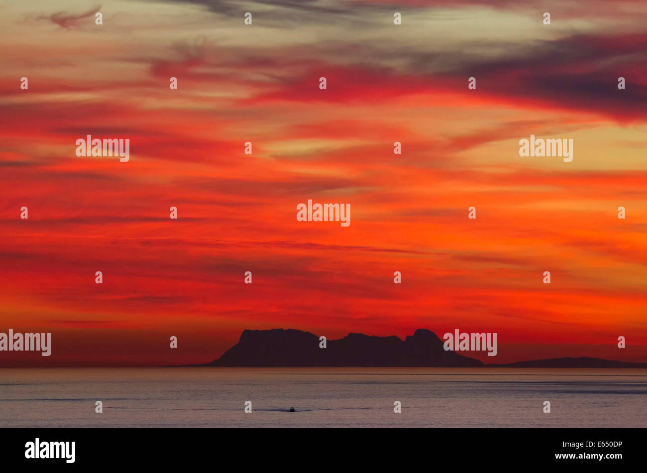 Mediterranean Sea, Rock of Gibraltar and the Strait of Gibraltar to its ...