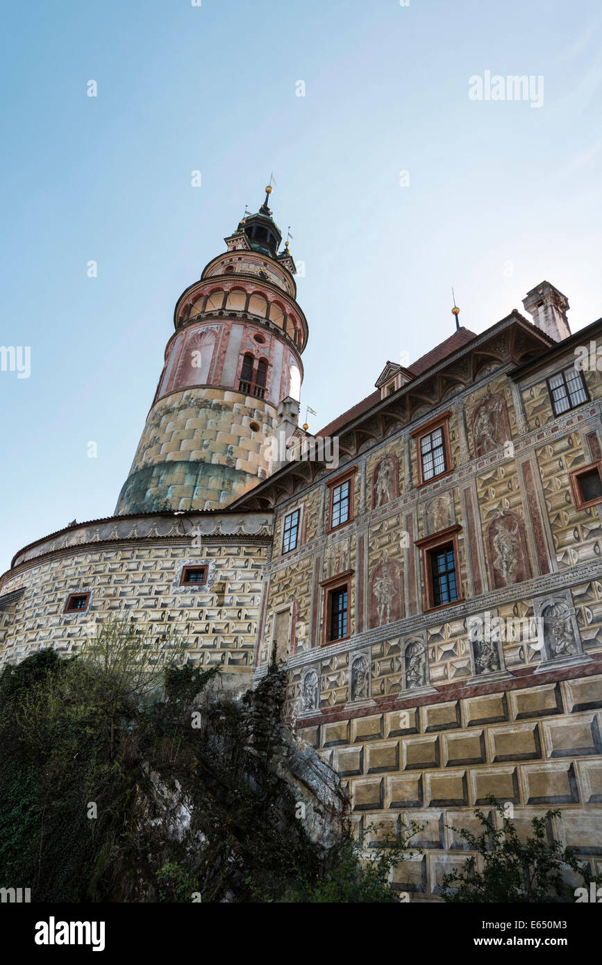 Český Krumlov Castle with its tower, UNESCO World Heritage Site, Český ...