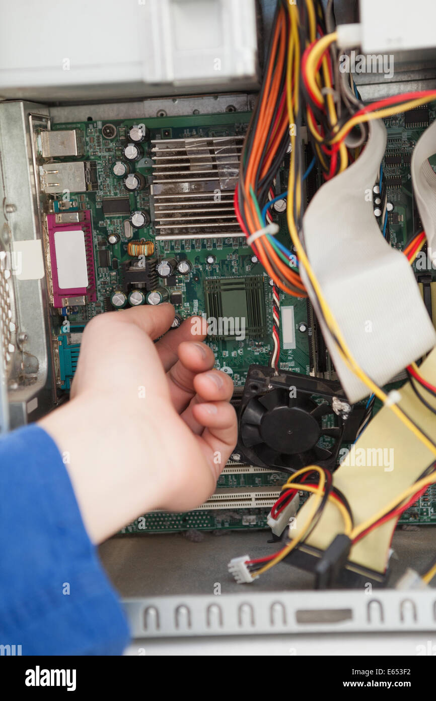 Computer engineer working on broken cpu Stock Photo - Alamy