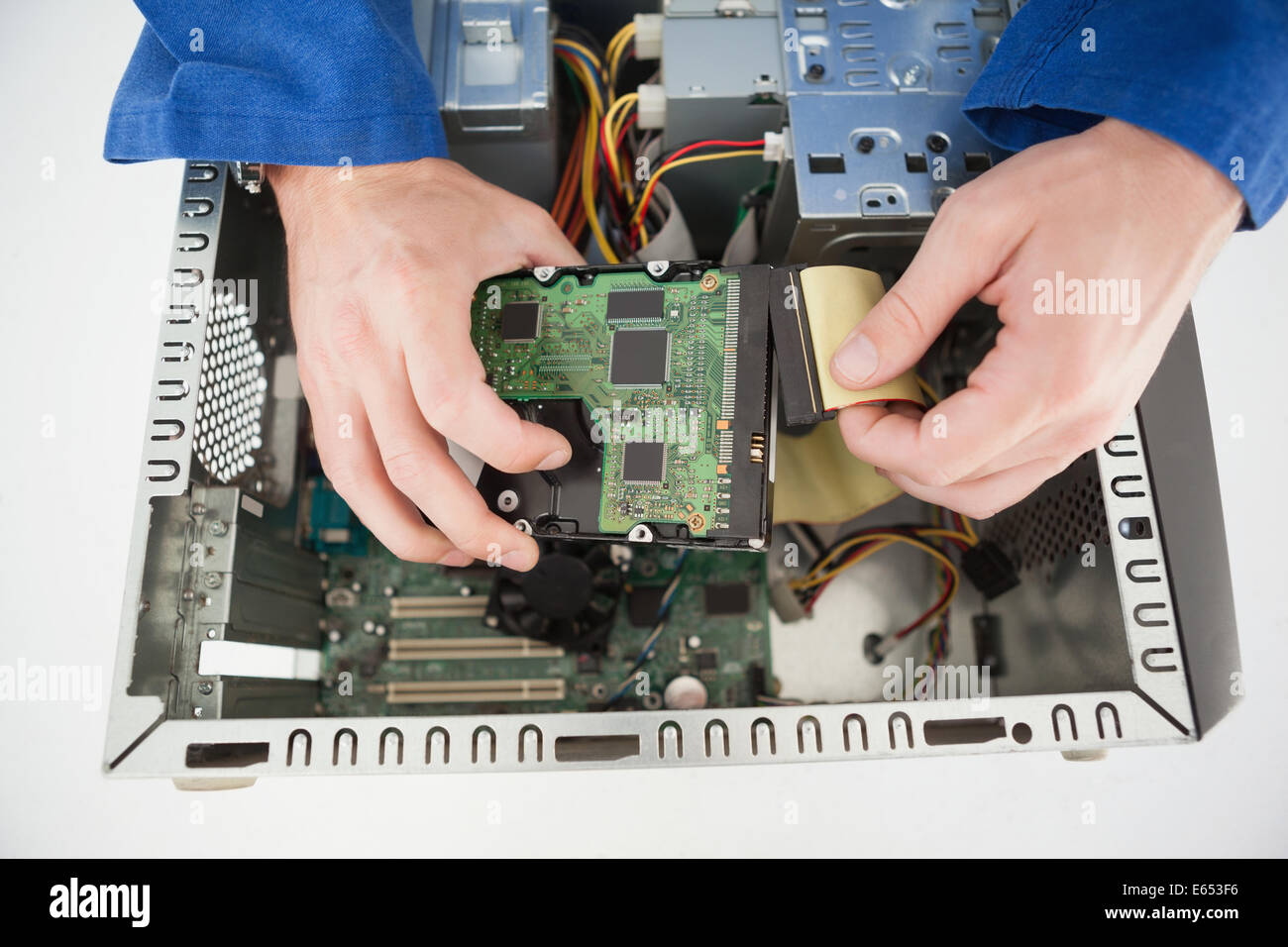 Computer engineer working on broken cpu Stock Photo - Alamy