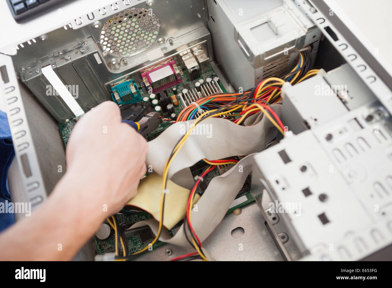 Computer engineer working on broken cpu Stock Photo - Alamy
