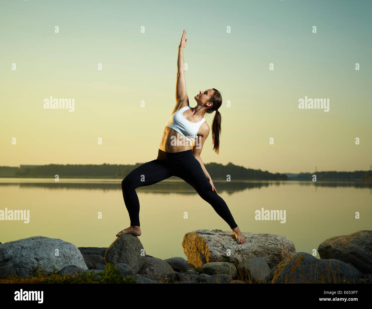Young woman exercise happy alone hi-res stock photography and images ...