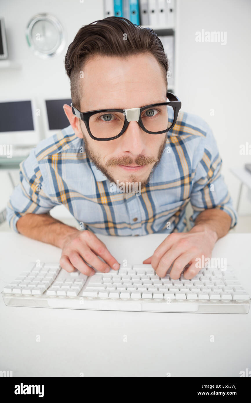 Man peering at computer hi-res stock photography and images - Alamy