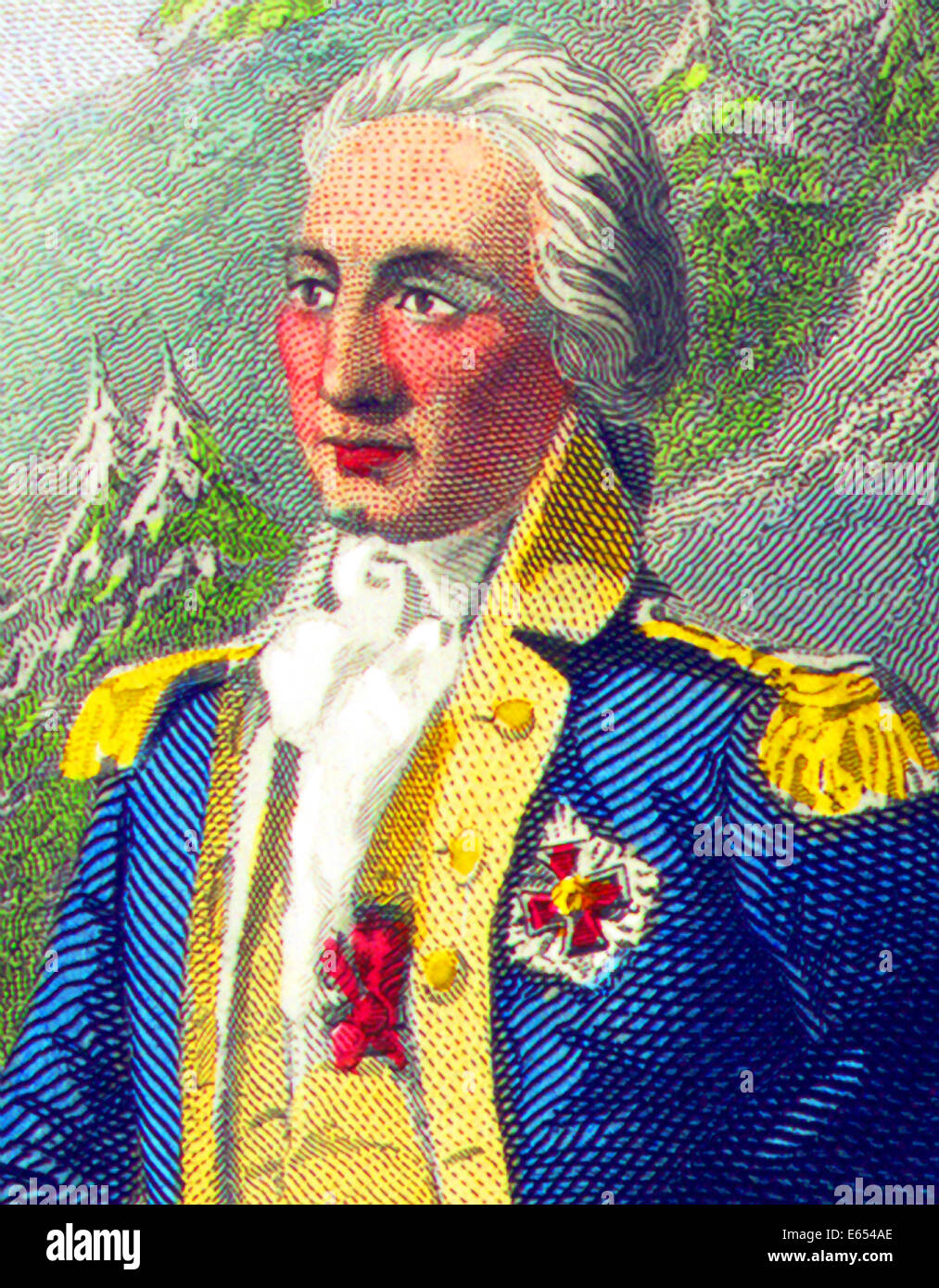 Vintage print depicting Johann De Kalb Stock Photo - Alamy
