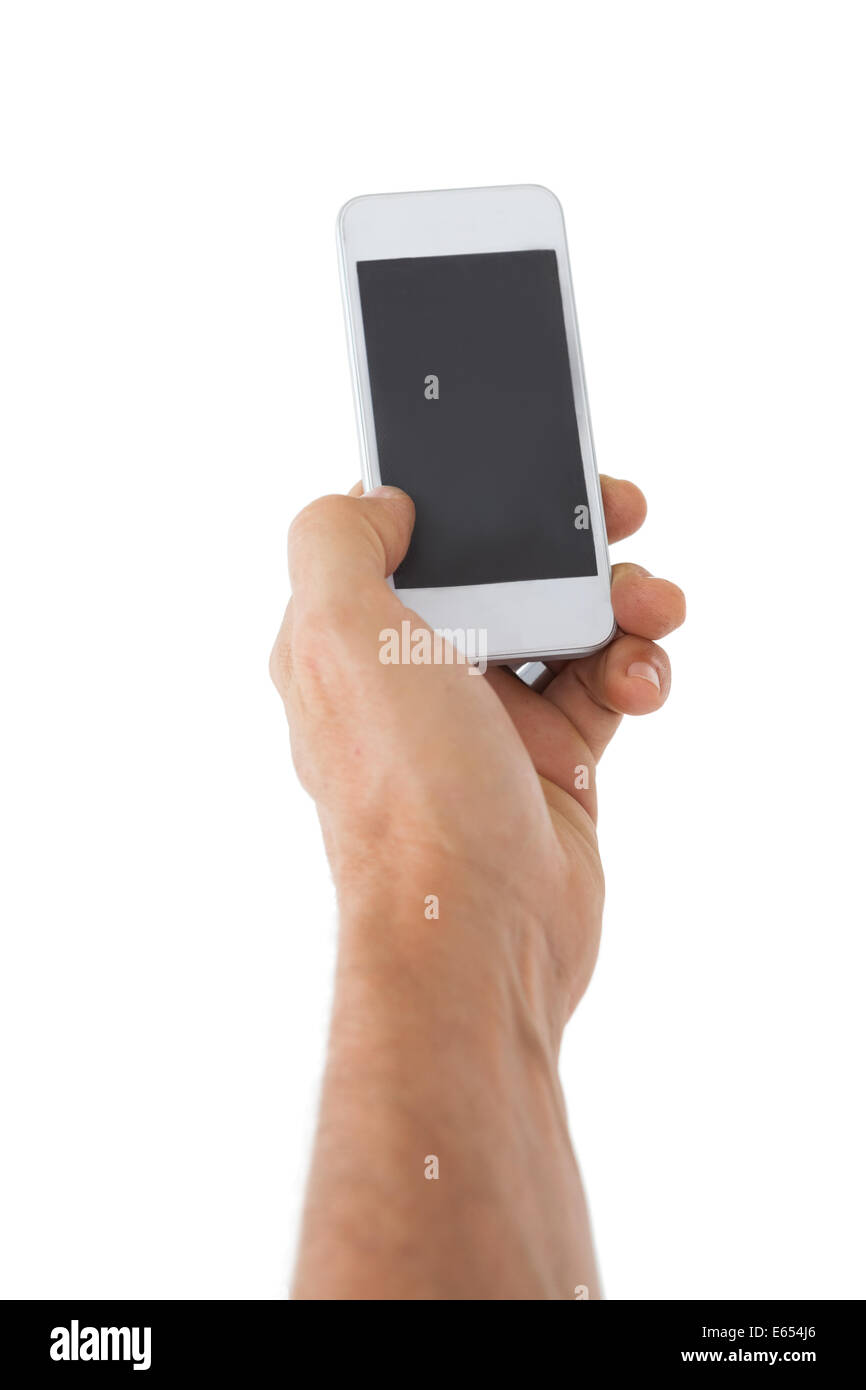 Male hand holding a smartphone Stock Photo - Alamy