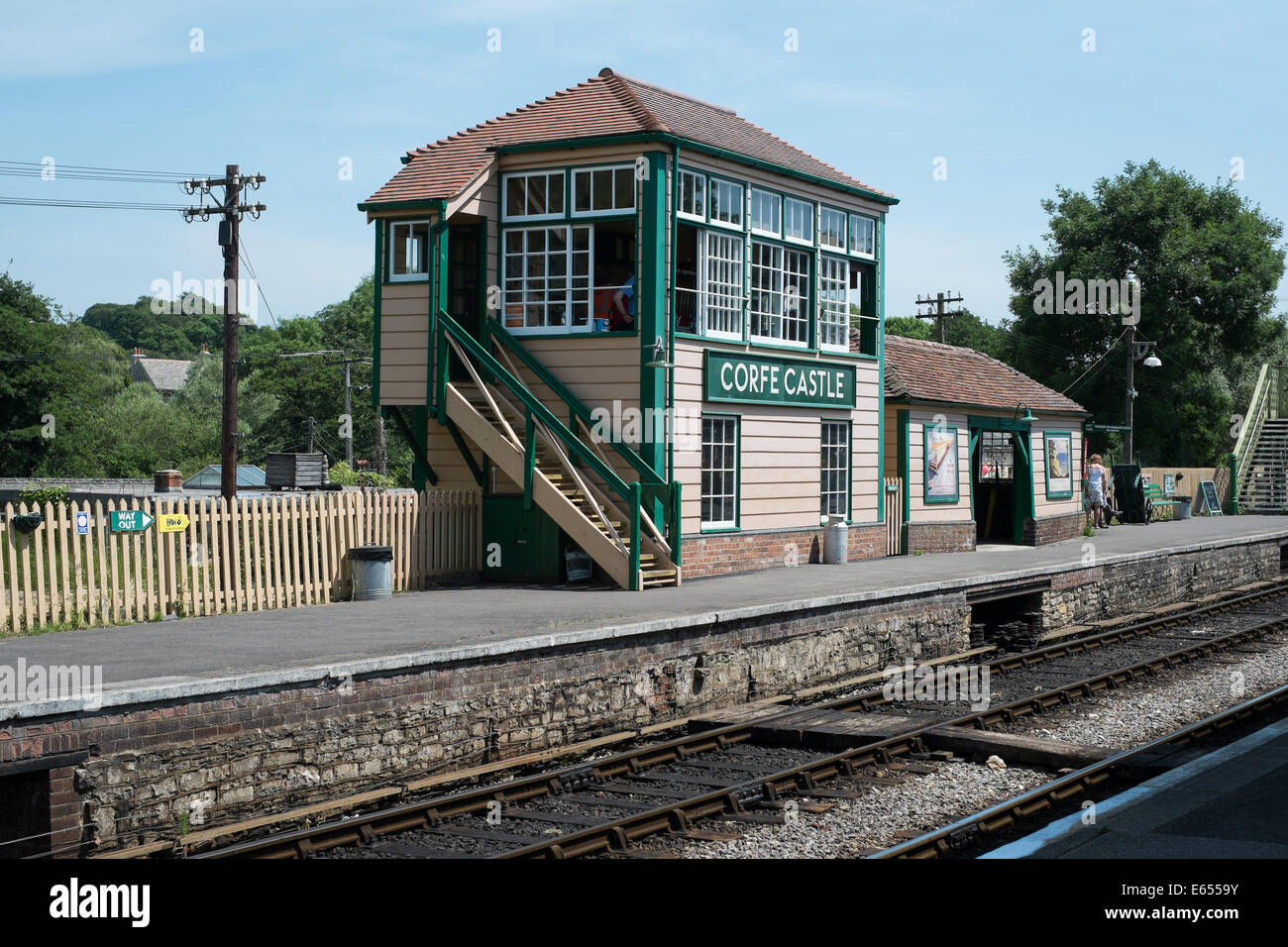 Corfe Castle signal box Stock Photo - Alamy