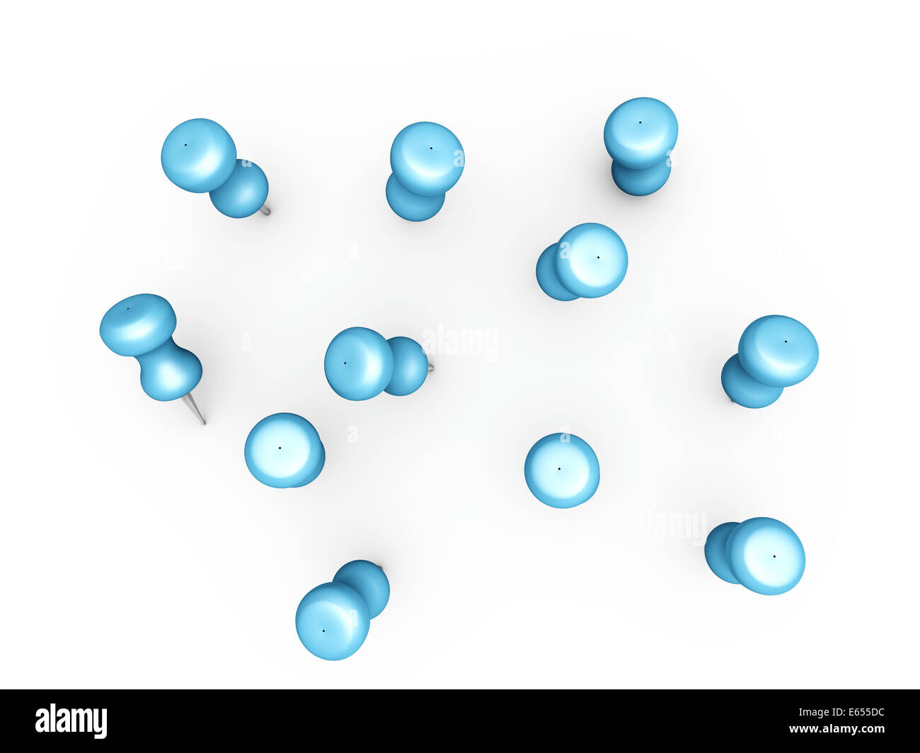 A group of pins sticked into a white background Stock Photo - Alamy