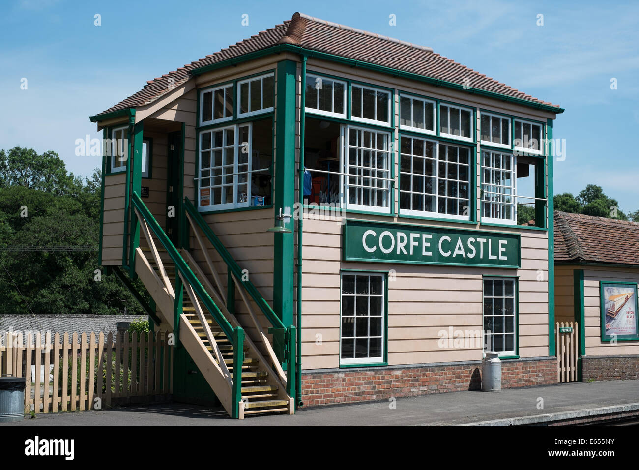 Corfe Castle, Signal Box Stock Photo - Alamy