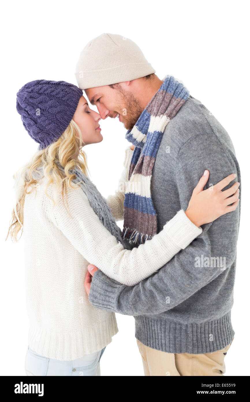 Attractive woman in warm Cut Out Stock Images & Pictures - Alamy