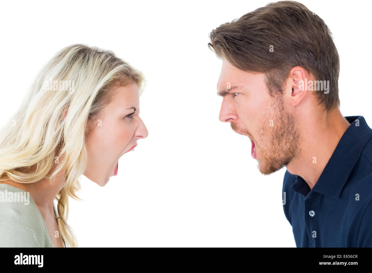 Angry couple shouting during argument Stock Photo - Alamy