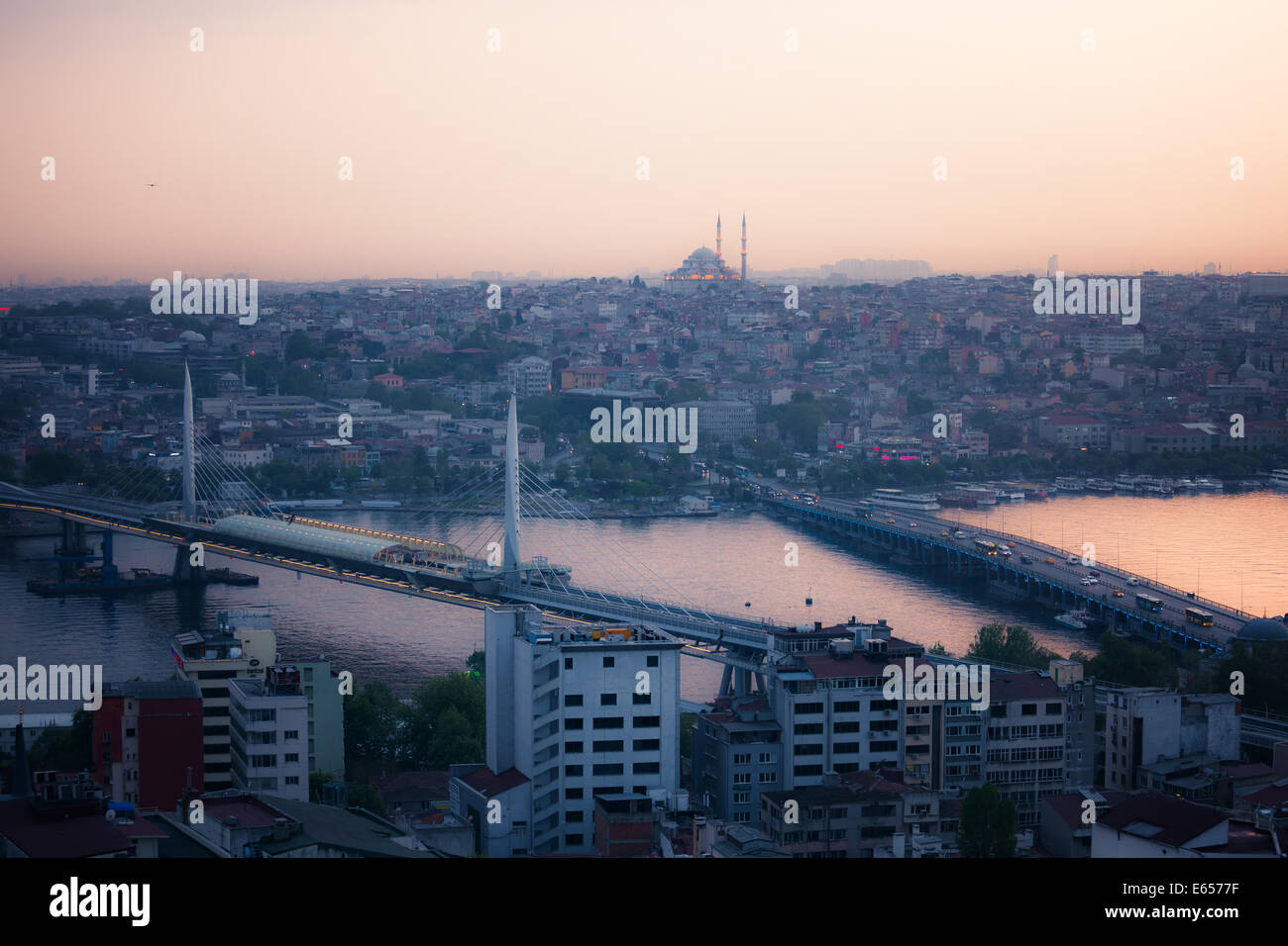 Istanbul skyline at sunset, Turkey Stock Photo - Alamy