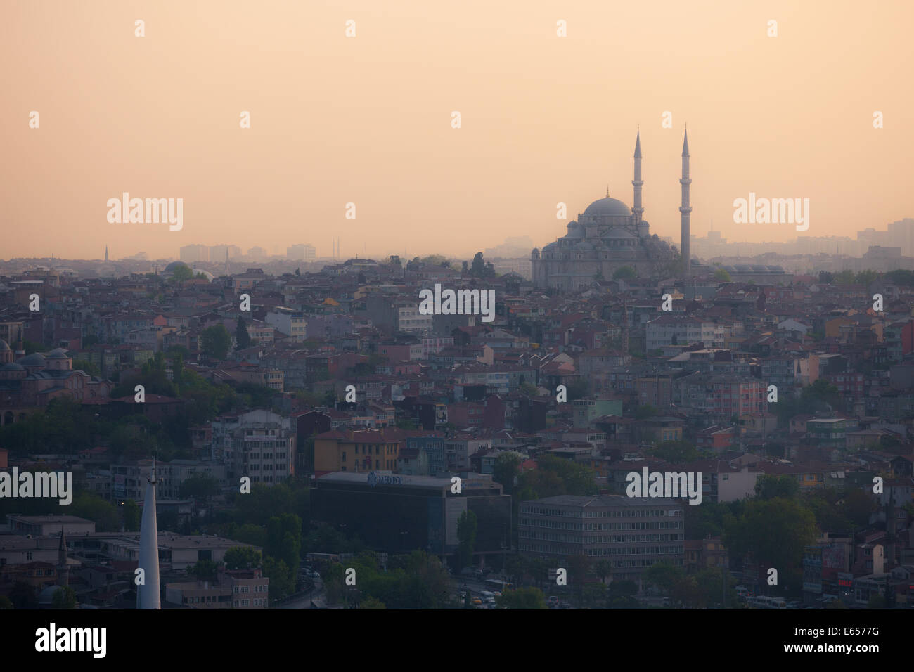 Istanbul skyline at sunset, Turkey Stock Photo - Alamy