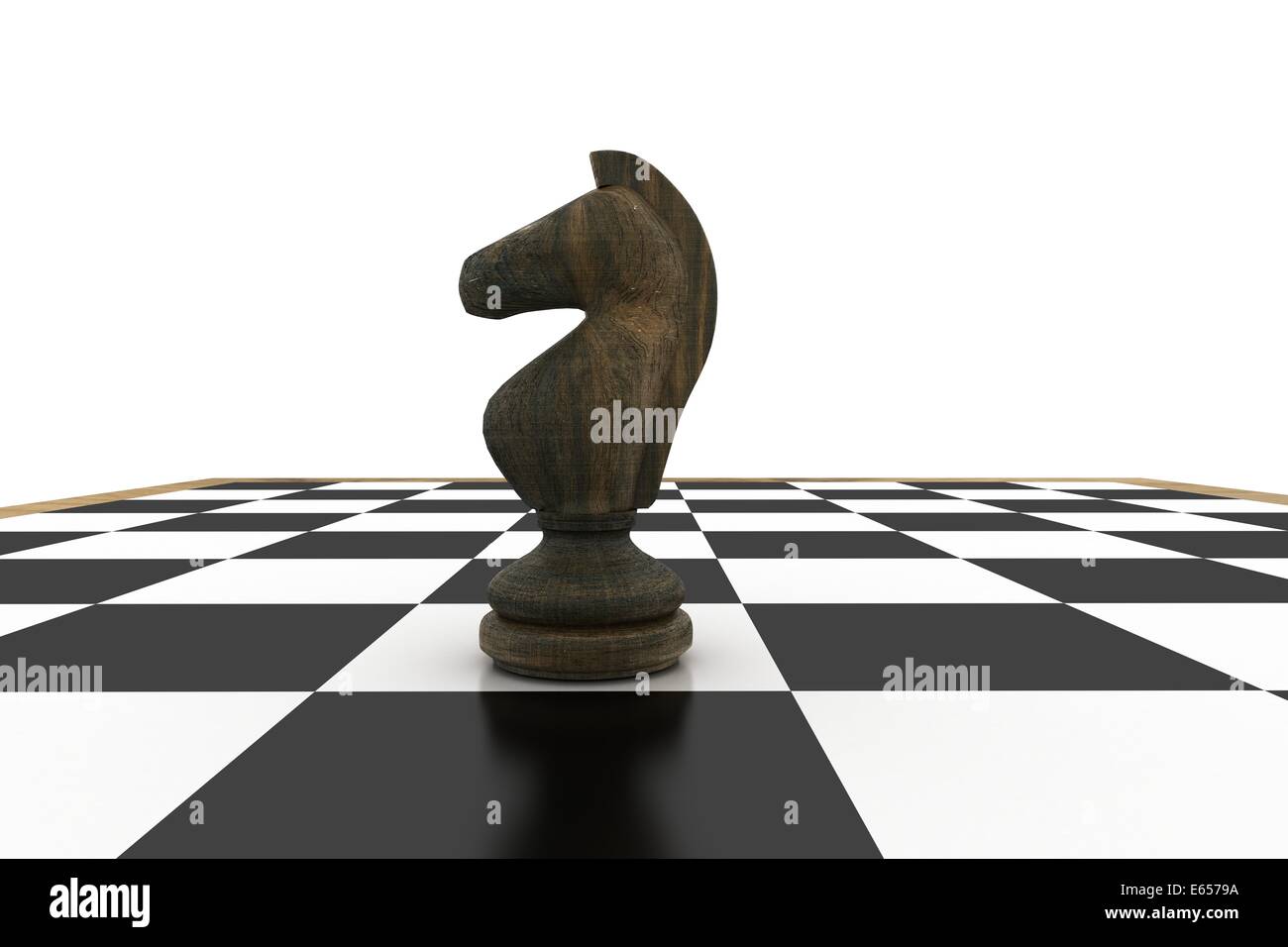 Black knight on chess board Stock Photo - Alamy