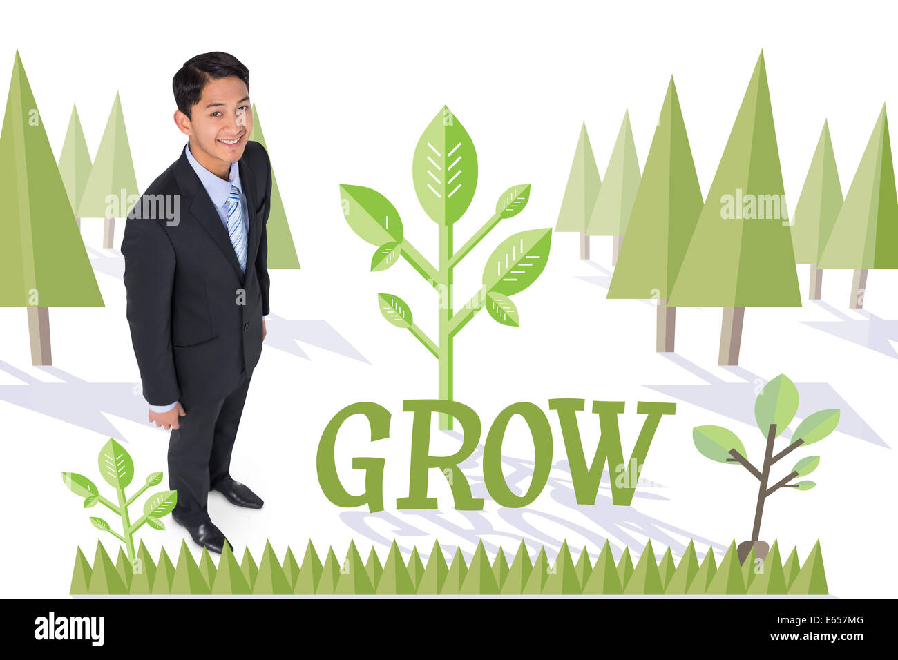 Grow against forest with trees Stock Photo - Alamy