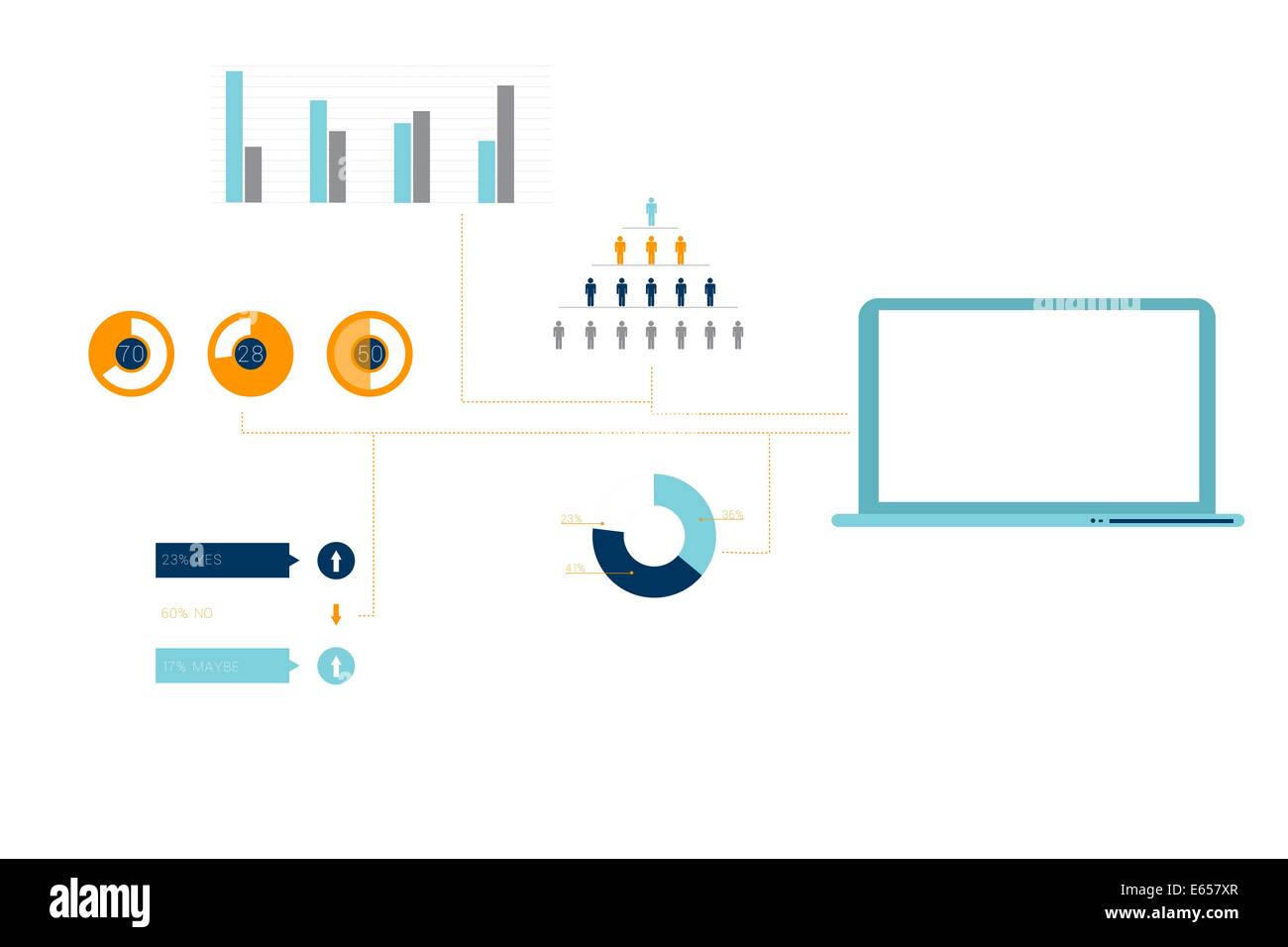 Digitally generated orange and blue business infographic Stock Photo ...
