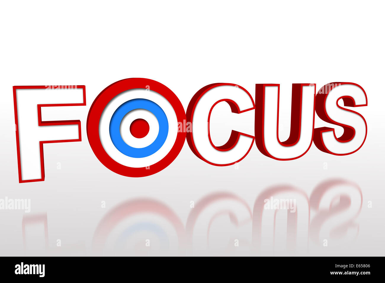 The word focus with target Stock Photo - Alamy