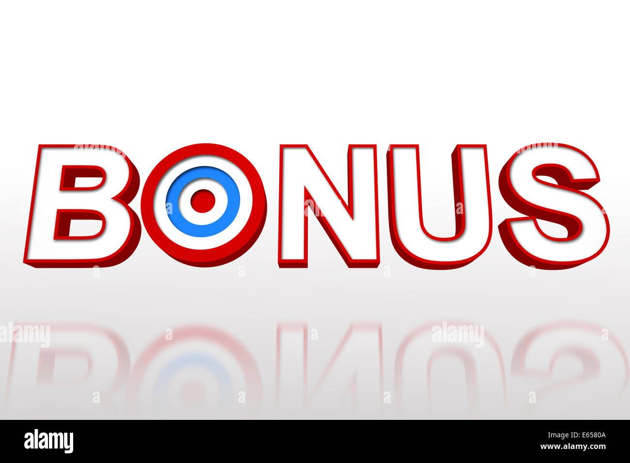 The word bonus with target Stock Photo - Alamy