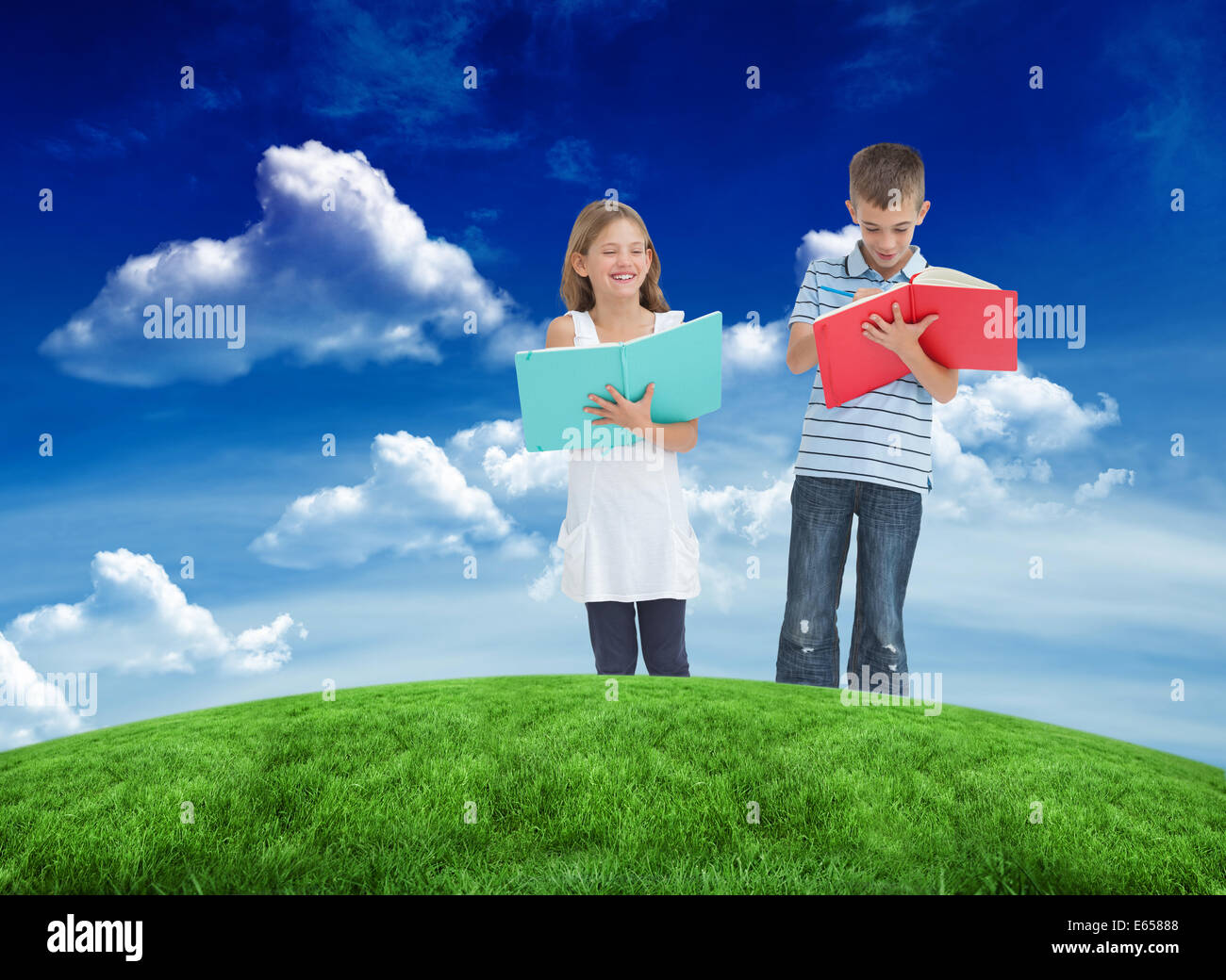 Brother and sister writing hi-res stock photography and images - Alamy