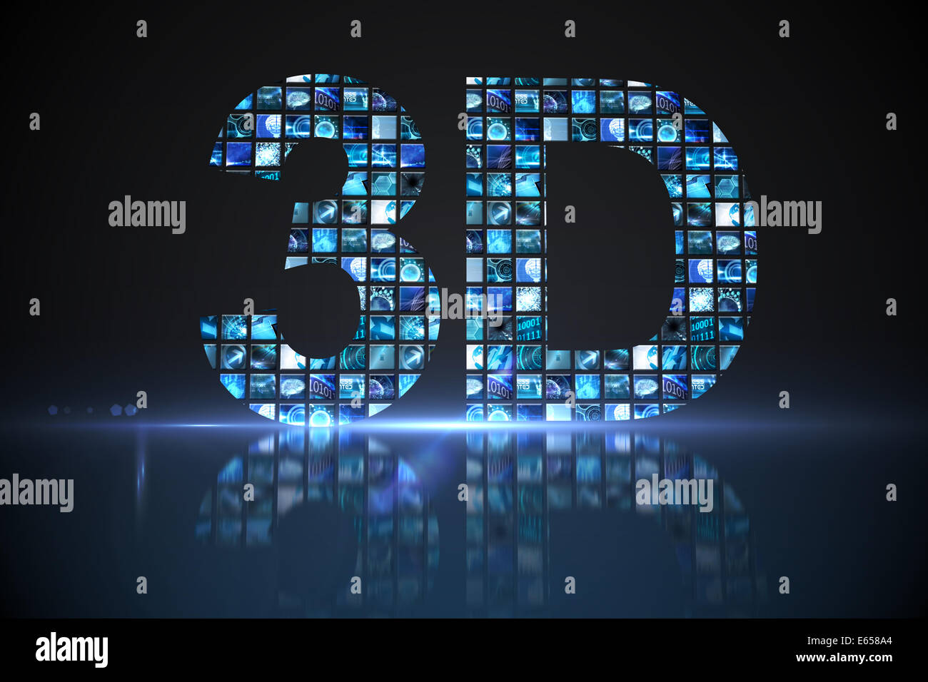 3D made of digital screens in blue Stock Photo - Alamy
