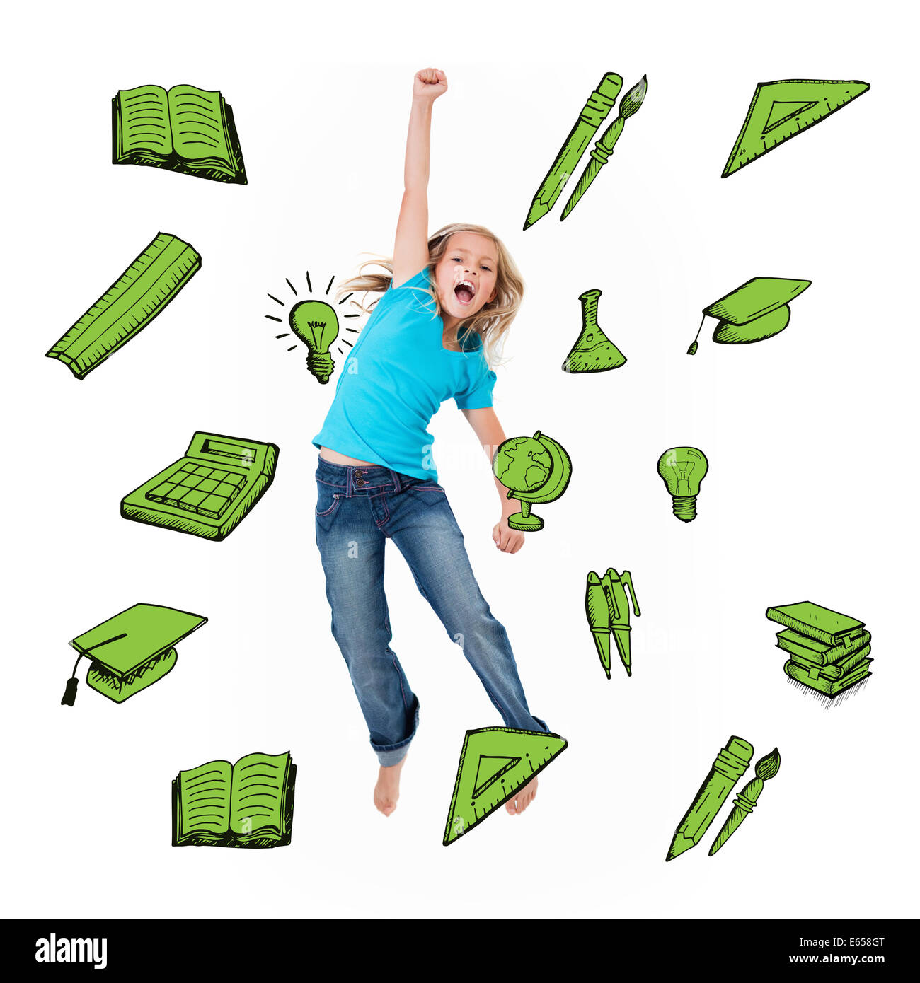 Composite image smiling cute Cut Out Stock Images & Pictures - Alamy