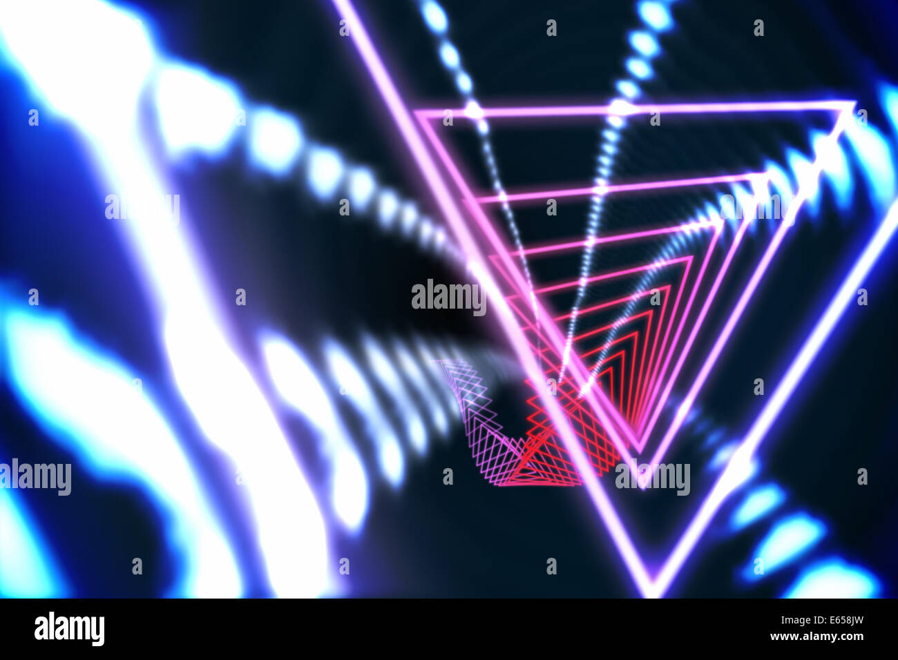 Triangle design with glowing light Stock Photo - Alamy