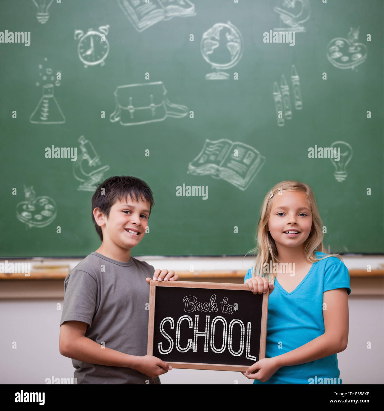 Composite image of back to school message Stock Photo - Alamy